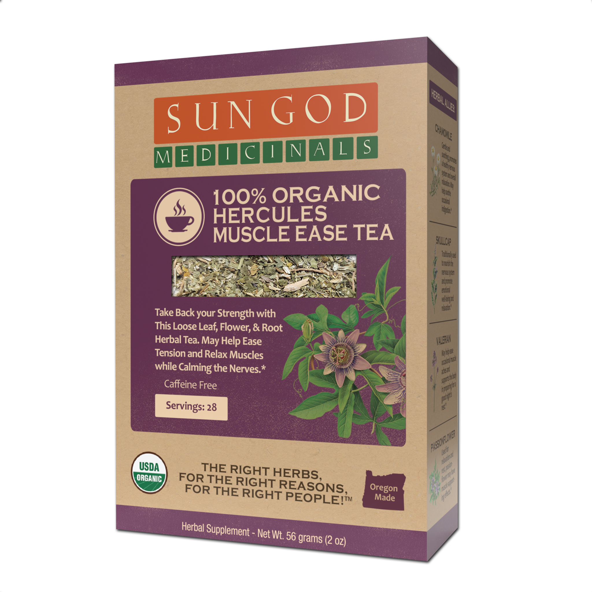 Hercules Muscle Tension Organic Herbal Tea | Sun God Medicinals